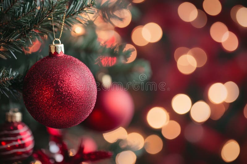 Red Christmas Card Background. Stock Photo - Image of xmas, ball: 346130850