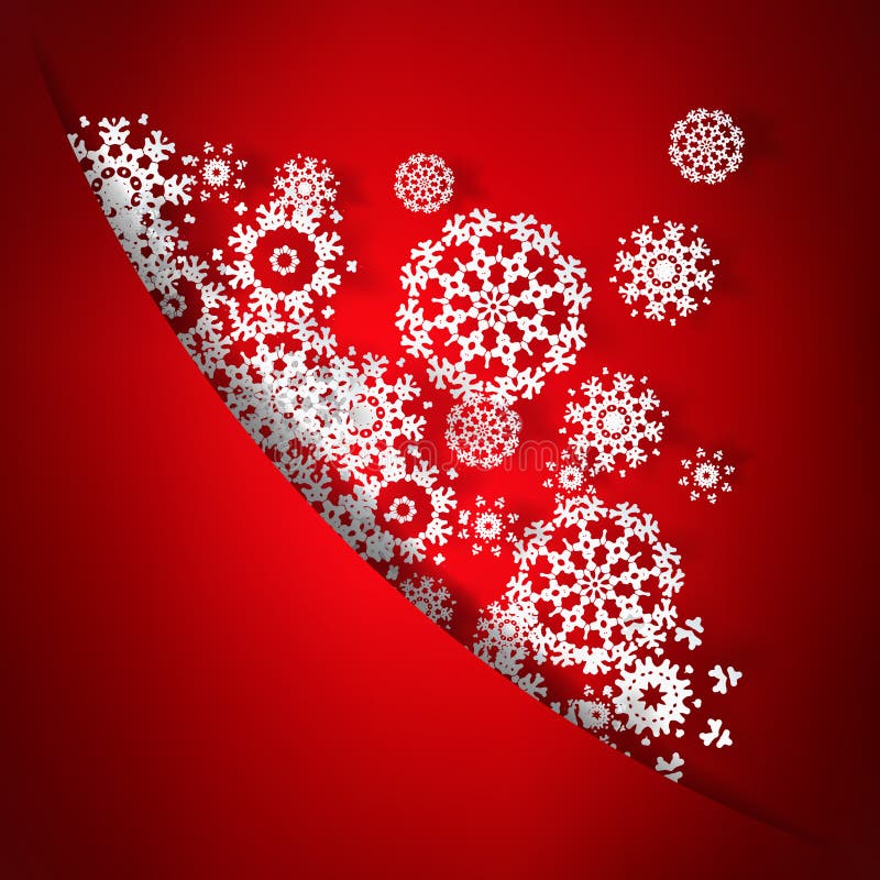 Red Christmas Card with Snowflakes. + EPS10 Stock Vector - Illustration ...