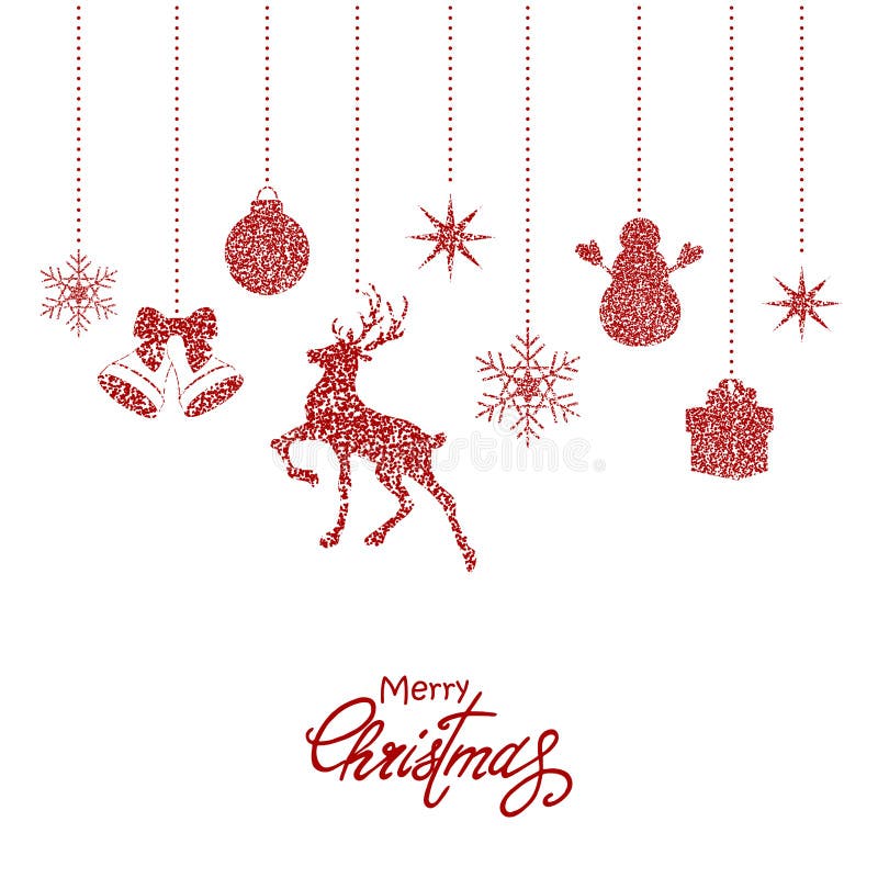 Red christmas decorations stock vector. Illustration of decoration ...