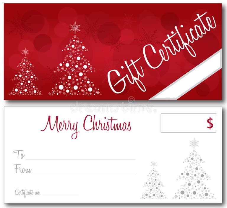 Red Christmas Gift Certificate Stock Vector - Illustration of voucher ...