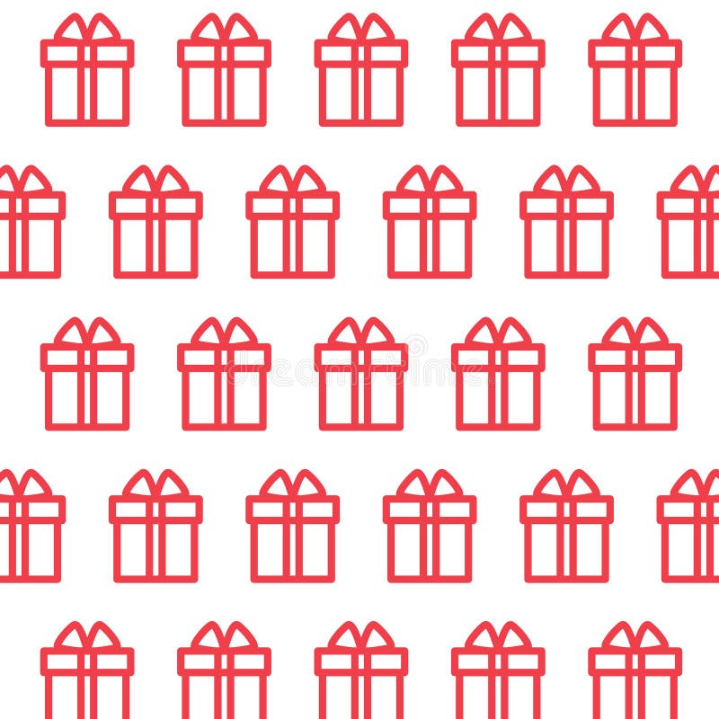 Red christmas gift pattern stock vector. Illustration of icon - 205117138