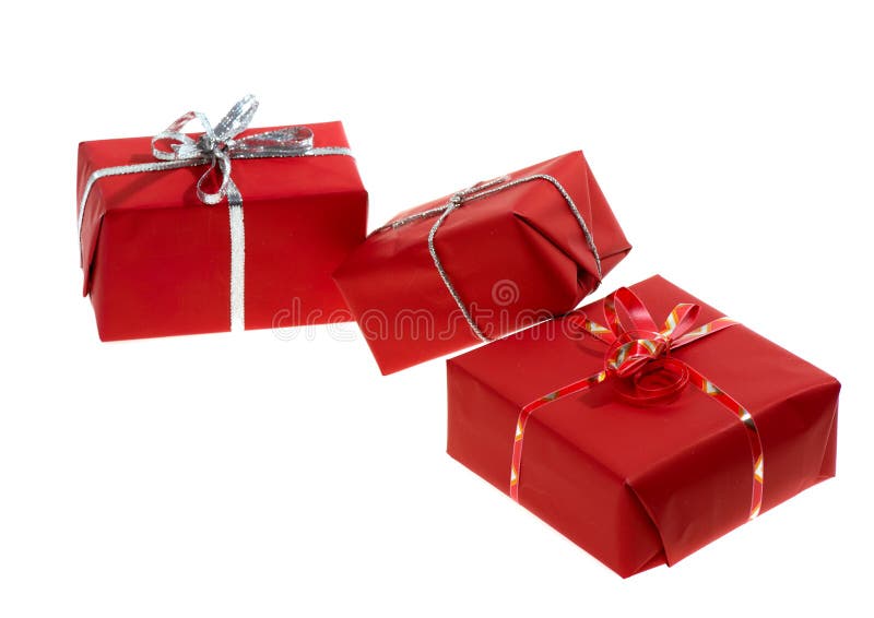 Red christmas gifts stock photo. Image of winter, gold - 3772634