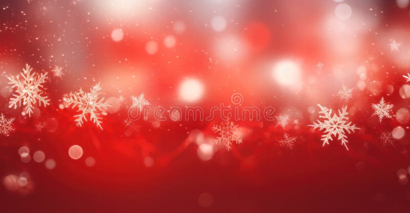 Red Christmas Lights Background. Illustration AI Generative Stock ...