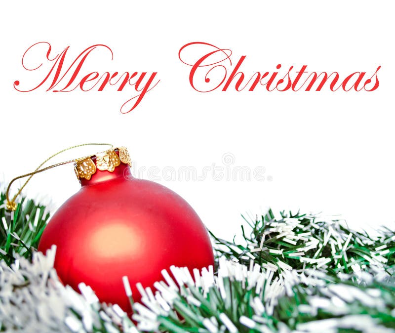 Red Christmas Ornament Ball with Wreath Stock Photo - Image of design ...