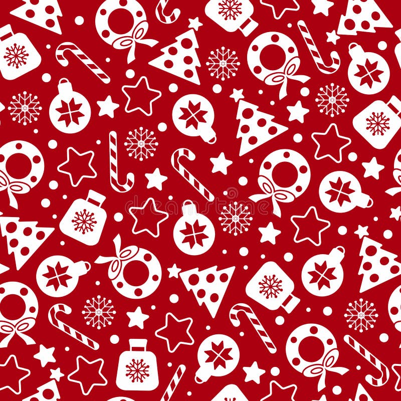 Red christmas pattern. stock vector. Illustration of happy - 60837070