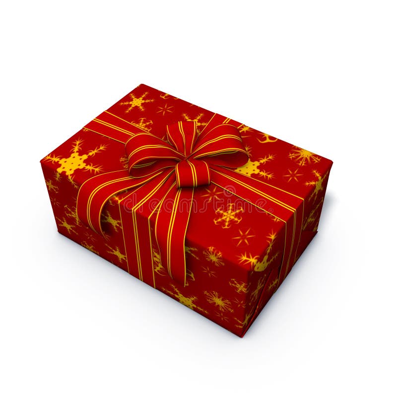 Red christmas present stock illustration. Illustration of decorated ...