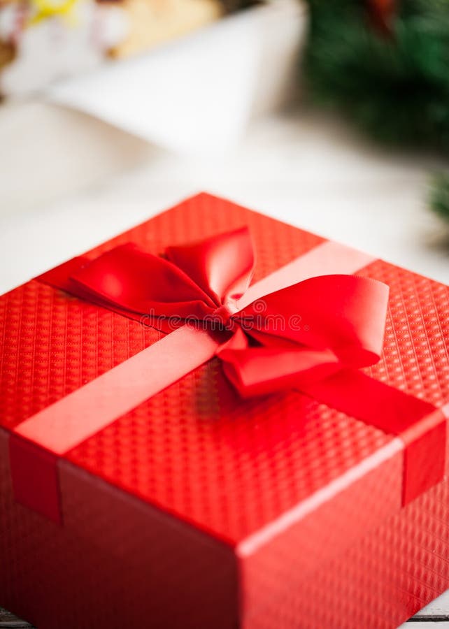 Red Christmas Present stock image. Image of color, glitter - 34738085