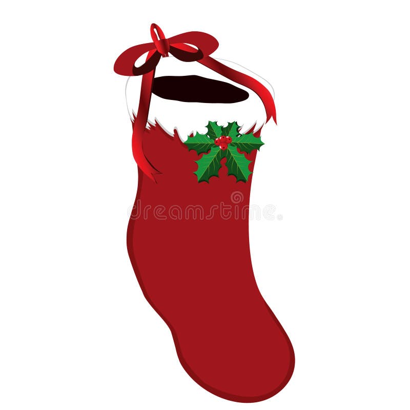 Red Christmas Stocking stock vector. Illustration of white - 11550237