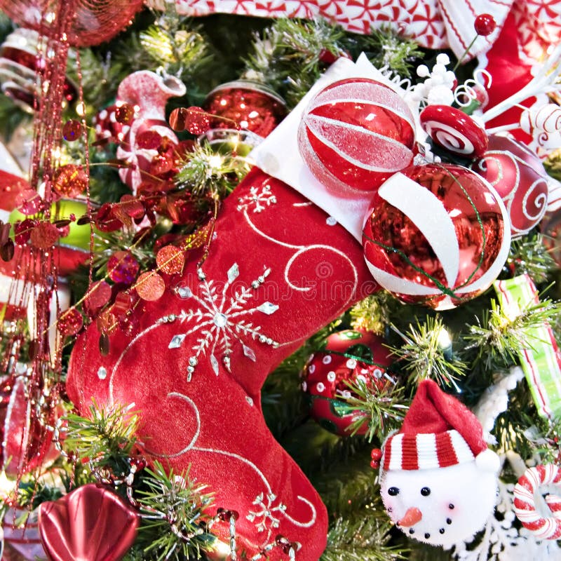 Red Christmas Stocking stock photo. Image of celebration - 7057642