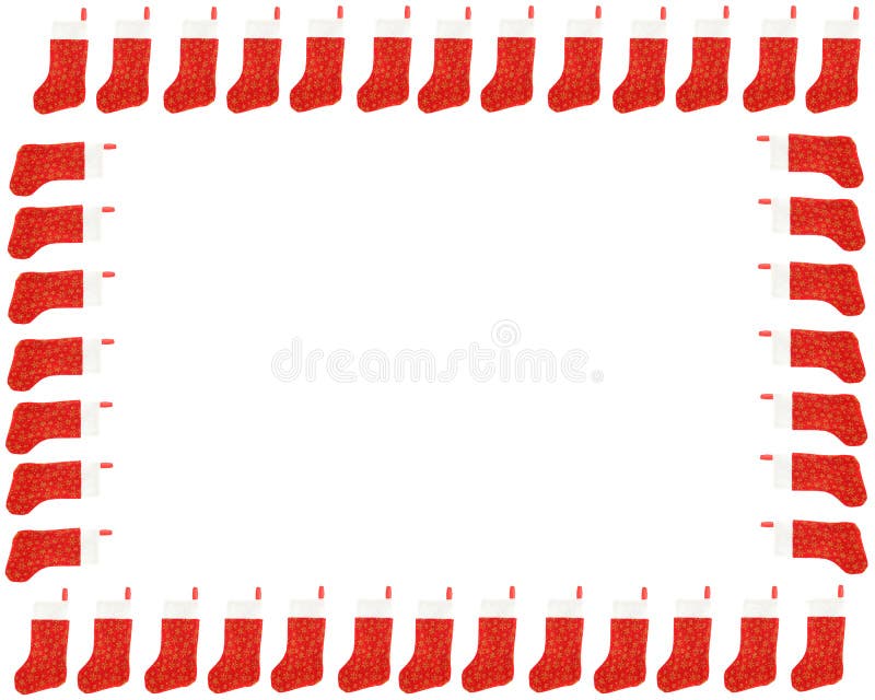 Red Christmas Stocking Border Stock Photo - Image of xmas, greeting ...