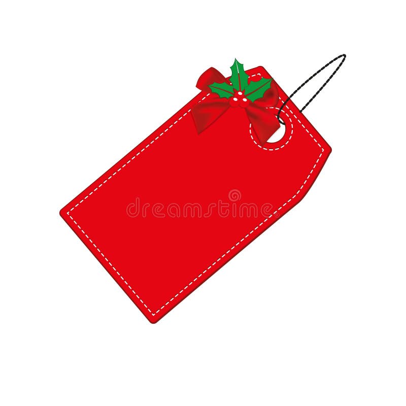 Red christmas tag stock vector. Illustration of isolated - 79067805