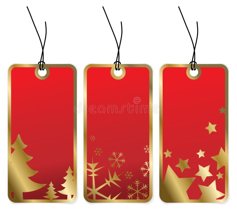 Christmas tags stock vector. Illustration of ribbon, pattern - 16590182
