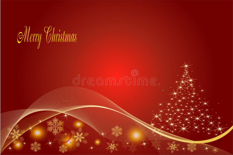 Red Christmas Tree Background Stock Vector - Illustration of snowflakes ...