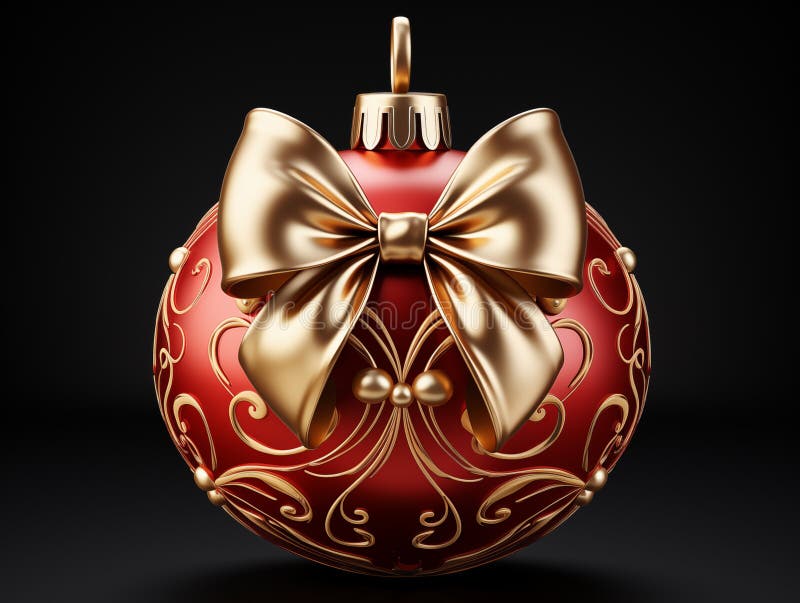 Red Christmas tree ball stock illustration. Illustration of holiday ...