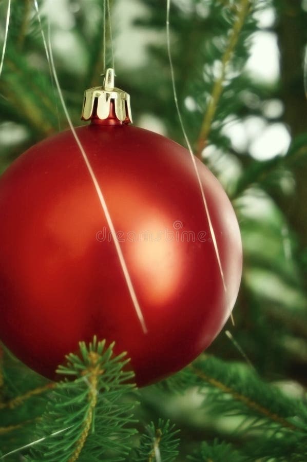 Red Christmas tree ball stock image. Image of december - 3264299