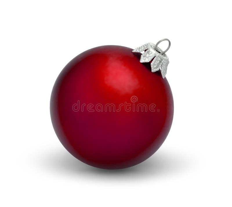 Single Red Christmas Ball Isolated on White Background Stock Image ...