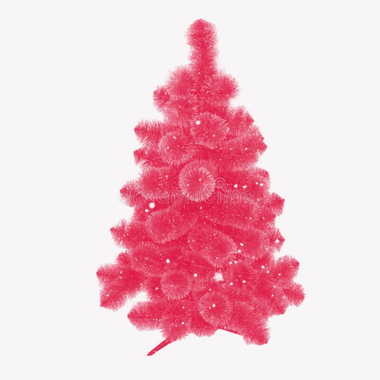A Red Christmas Tree in a Realistic Manner, an Element of Festive Decor ...