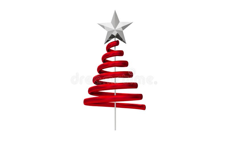 Red Christmas Tree Spiral Design Stock Illustration - Illustration of ...