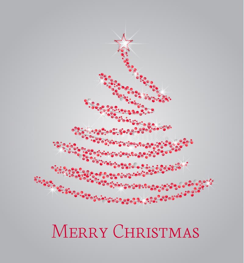 Red christmas tree stock vector. Illustration of cold - 125766975