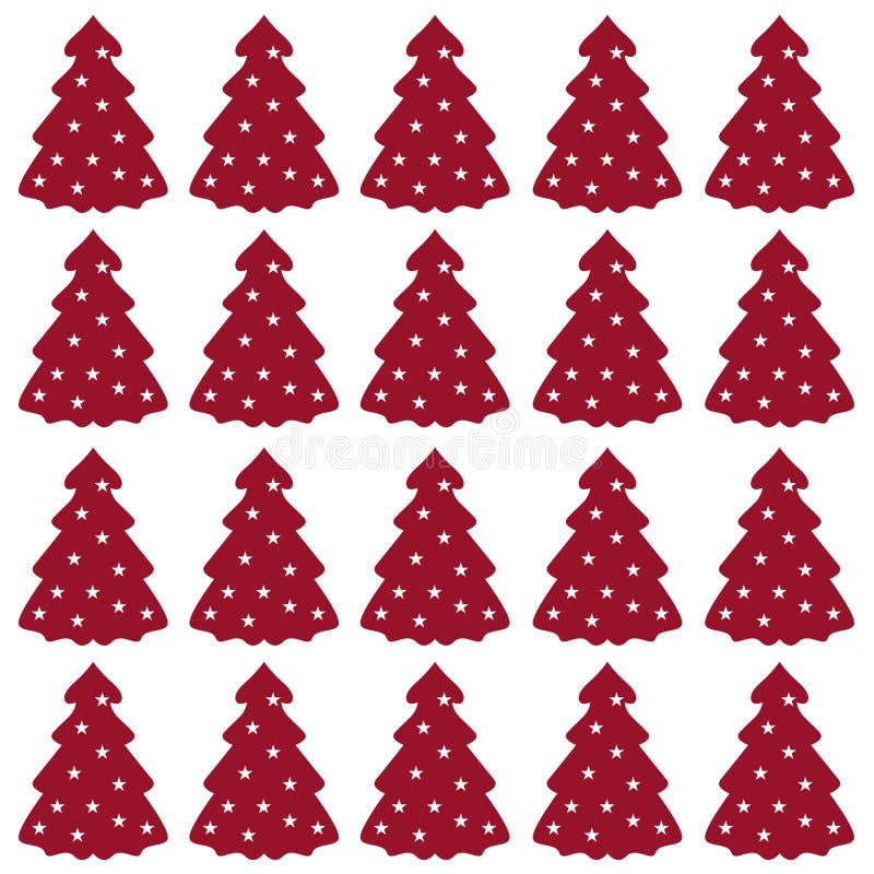 Red Christmas Trees Pattern Texture Stock Vector - Illustration of ...
