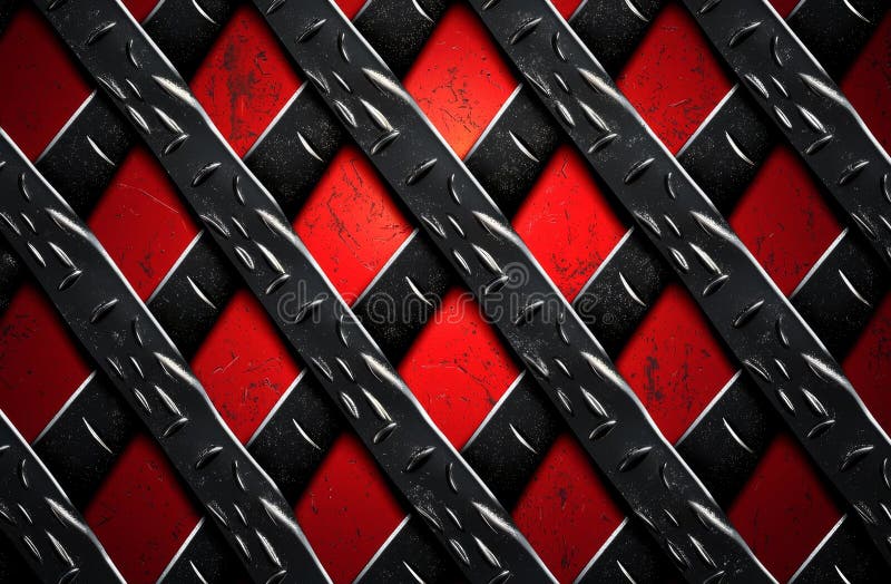 Red Chrome Metallic Background with Diamond Plate Texture, Silver ...