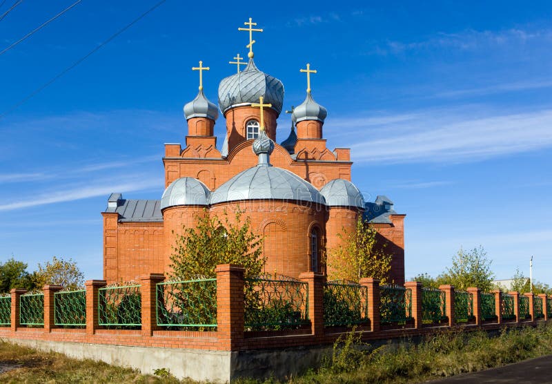 Red church stock photo. Image of tower, window, crosses - 11570884