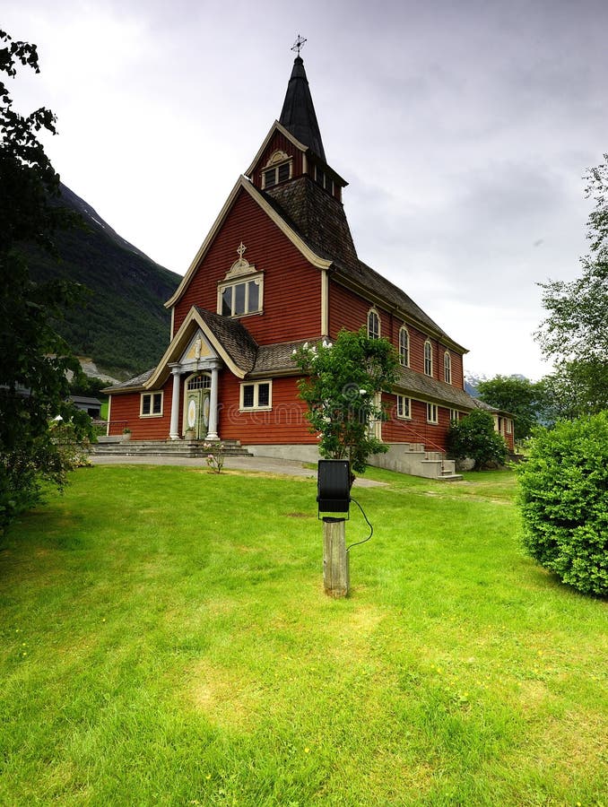 Red Church stock image. Image of grass, door, post, steeple - 75706077