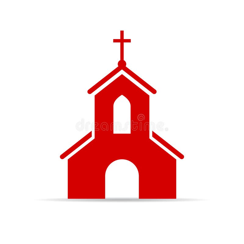 Red church vector sign stock vector. Illustration of button - 102823254