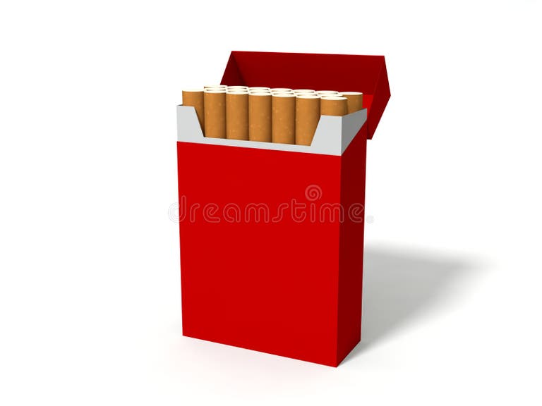 Red cigarette box package stock illustration. Illustration of health ...