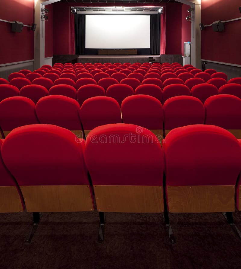 In the cinema hall stock image. Image of projector, spectator - 65481715