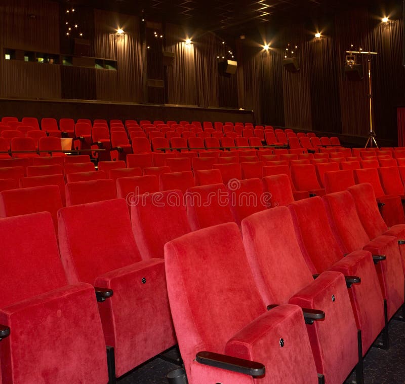Red cinema seats stock image. Image of comfortable, auditorium - 24211895