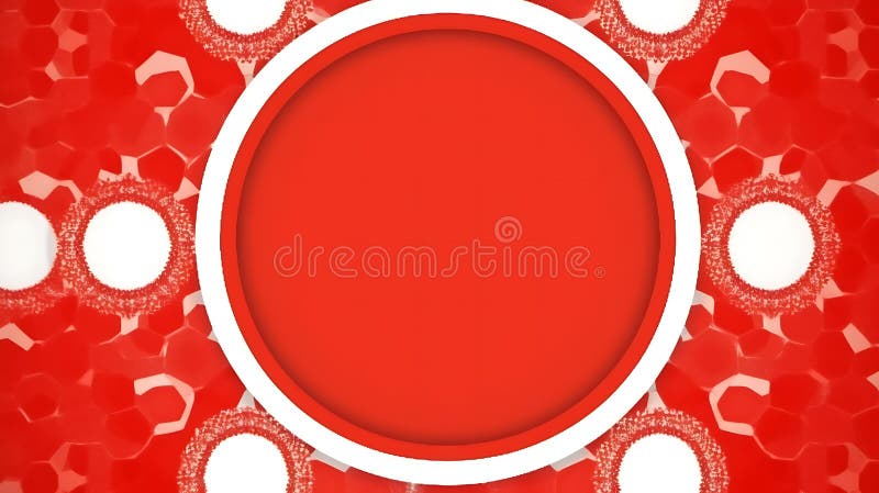 Red Circle Background with White Accents and Geometric Pattern Stock Illustration - Illustration ...