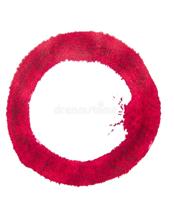 Red Circle, Brush Stroke Texture. Isolated. Stock Photo - Image of ...