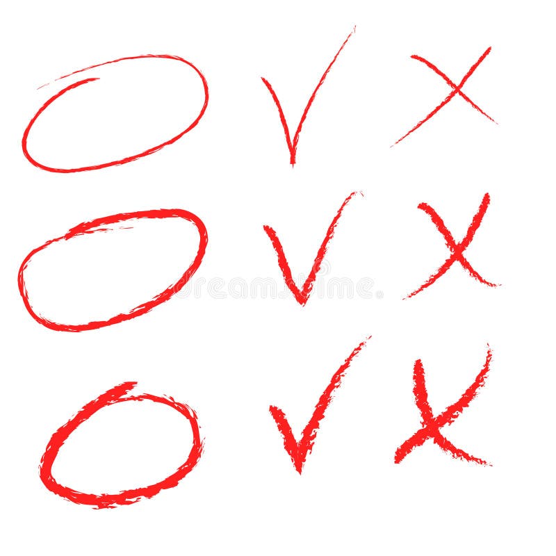 Red Circle, Check Mark for Highlighting Text. Red Highlighter, Check ...