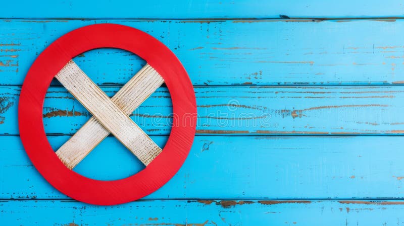 Red Circle with Cross on Blue Background Stock Photo - Image of ...