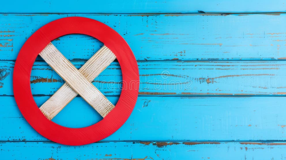 Red Circle with Cross on Blue Background Stock Photo - Image of ...