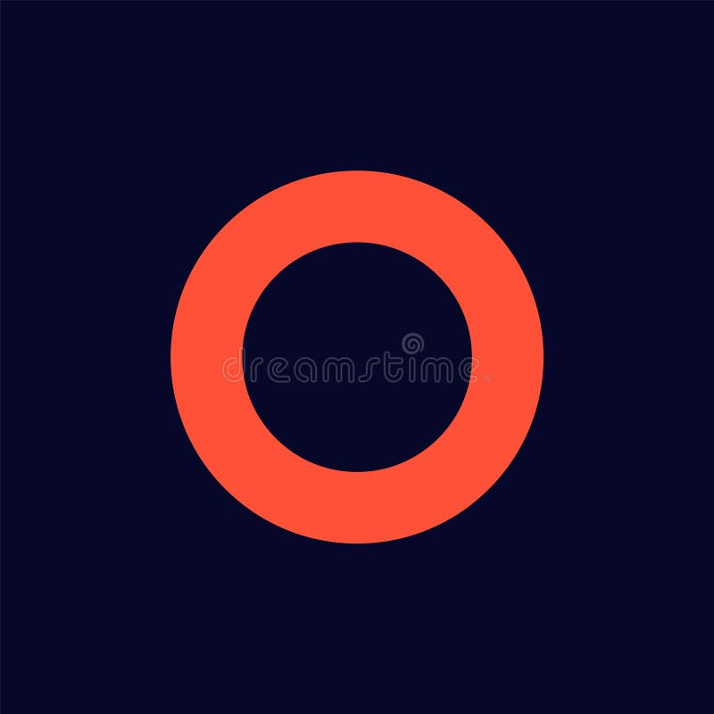 Red Circle on Dark Blue Square with Bold Modern Design Elements in ...
