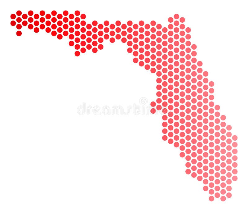 Red Dot Florida Map stock vector. Illustration of round - 118734553