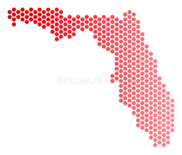 Red Dot Florida Map stock vector. Illustration of round - 118734553