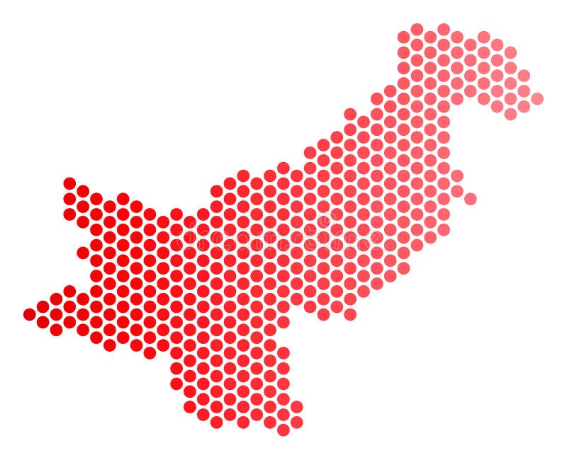 Red Dotted Pakistan Map stock vector. Illustration of national - 118734007