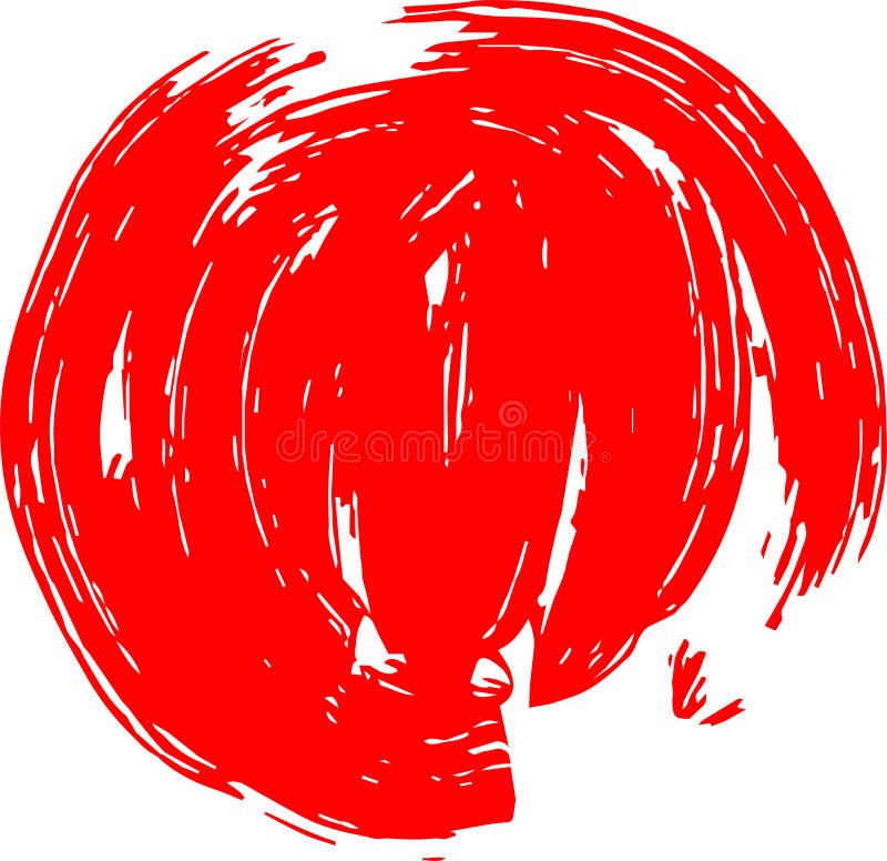 Red Circle Drawn with Brush Stock Vector - Illustration of drawing ...