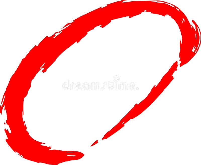 Red Circle Drawn with Brush Stock Vector - Illustration of handpainted ...