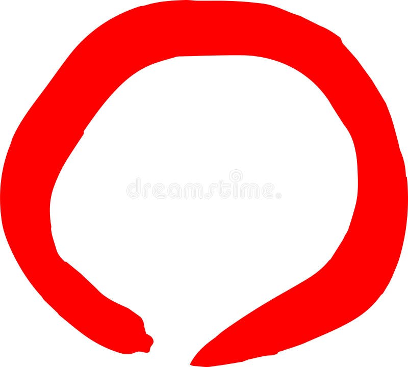 Red Circle Drawn with Brush Stock Vector - Illustration of space, copy ...