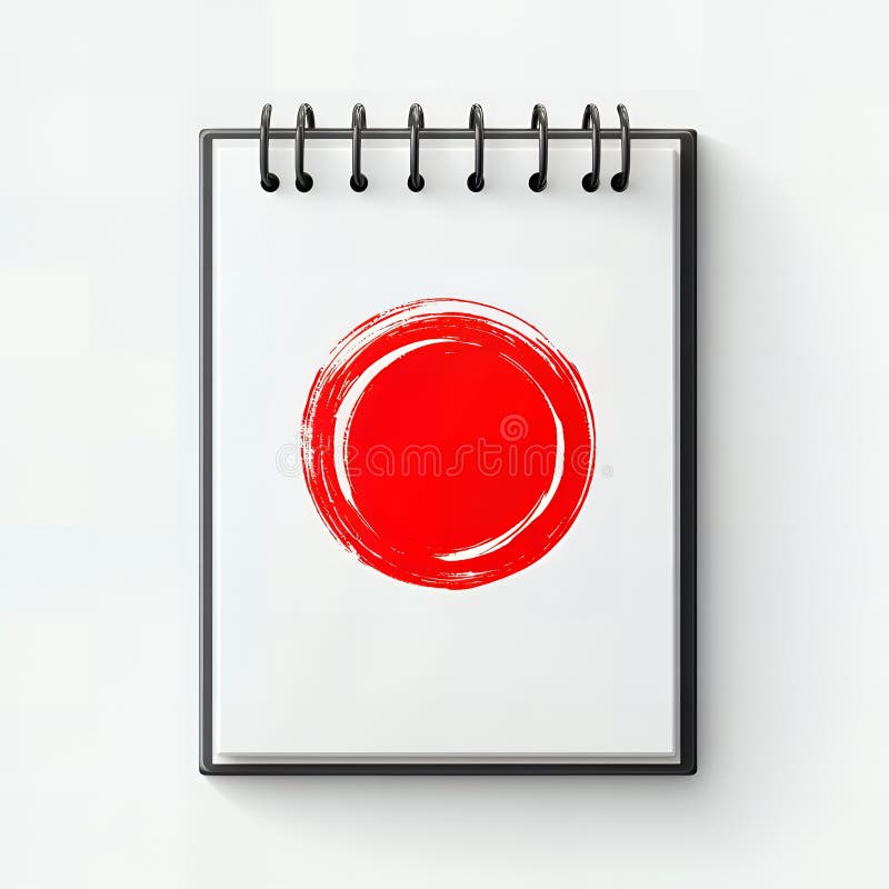 Red Circle Drawn on a White Notepad Stock Illustration - Illustration ...