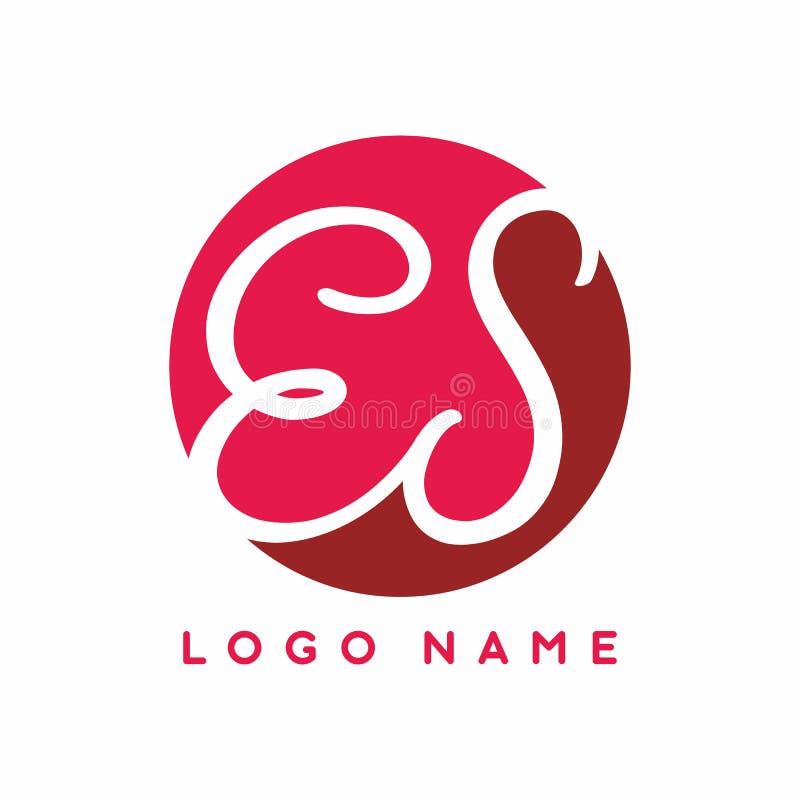 Red Circle of ES Vector Logo Template Stock Vector - Illustration of ...