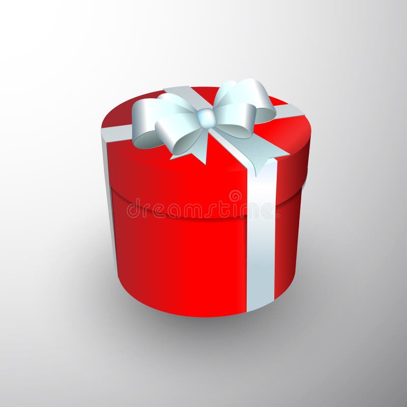 Red circle gift box vector stock vector. Illustration of decor - 106293381