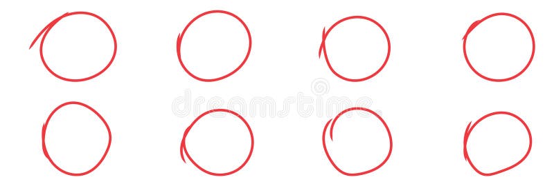 Red Circle Hand Drawing Sketch Doodle Grunge for Mark Stock Vector ...