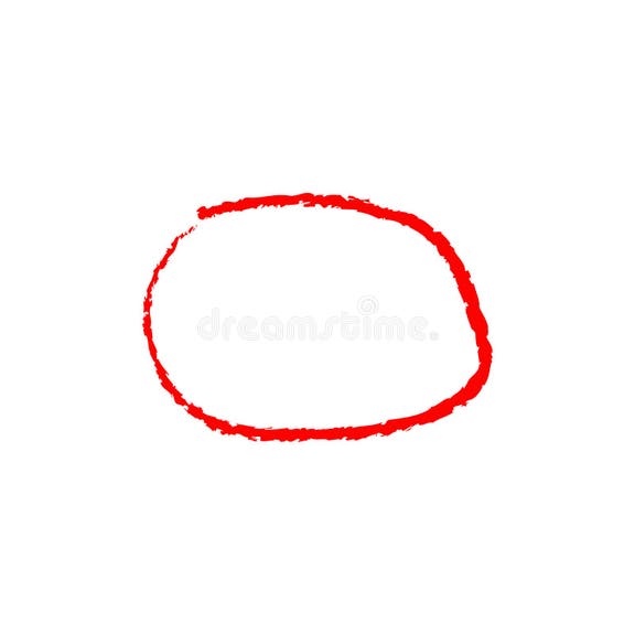 Simple Red Circle Hand Drawn on a White Background Representing Basic ...