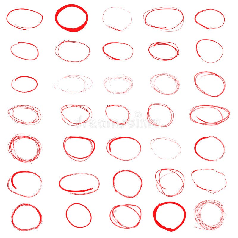 Red circle stock vector. Illustration of sketch, writing - 58210251