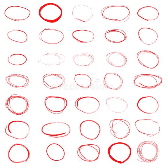 Red circle stock vector. Illustration of sketch, writing - 58210251